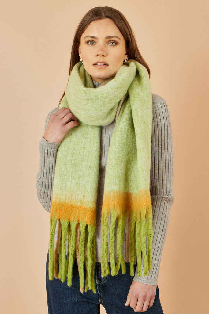 Yumi Green Colour Block Scarf – Style Heist